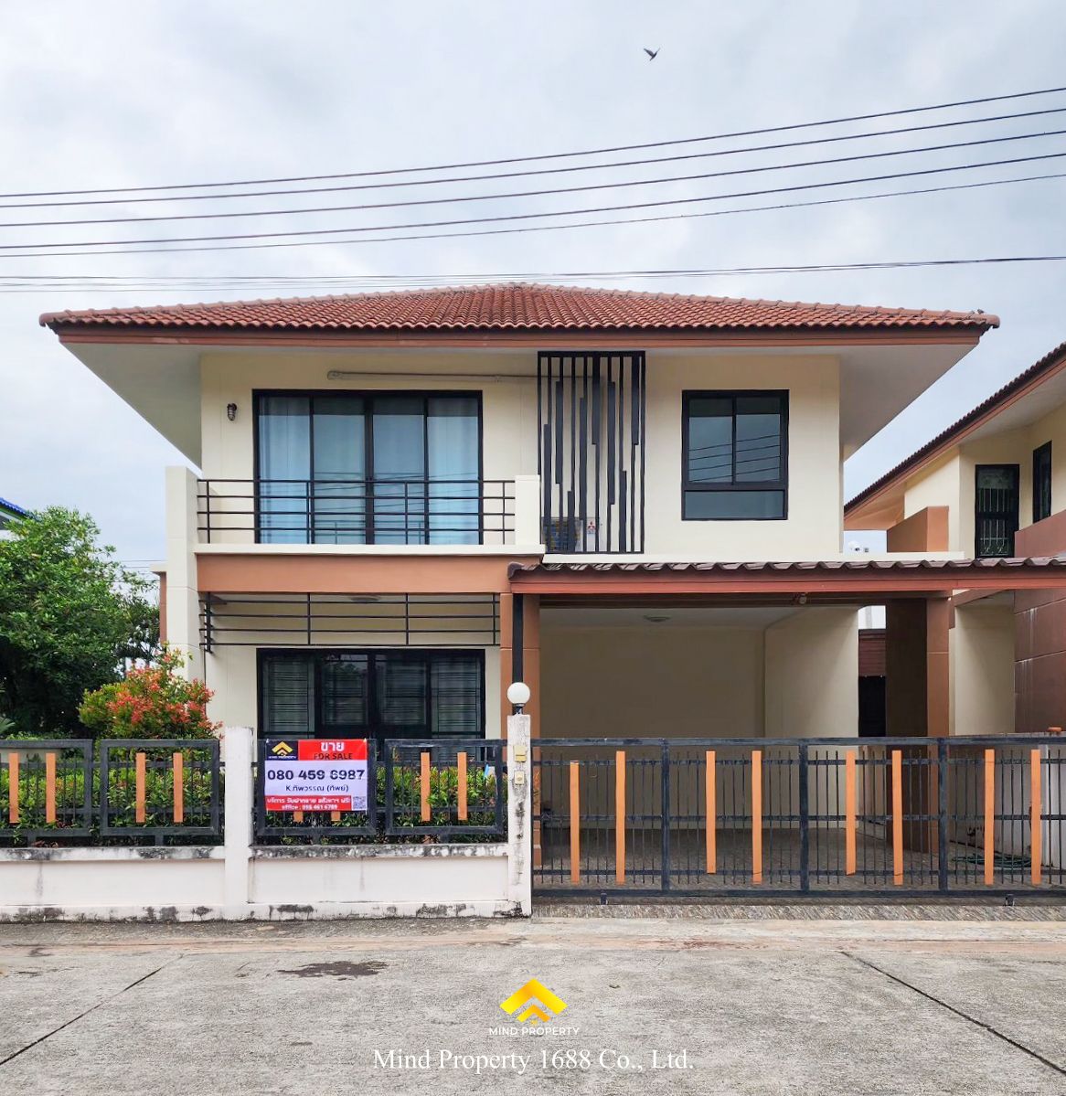 Mind Property | บ้านเดี่ยว 2 ชั้น หมู่บ้านมีสุข ต.บางพระ อ.เมือง จ.ฉะเชิงเทรา